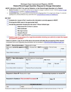 MCIR Name Change – Request to Change Information Form – mcir.org