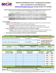 PetitionforModification-ImmunizationCorrection – mcir.org